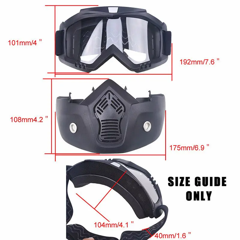 Racing Detachable Modular Helmet Protective motorcycle face mask Shield ...