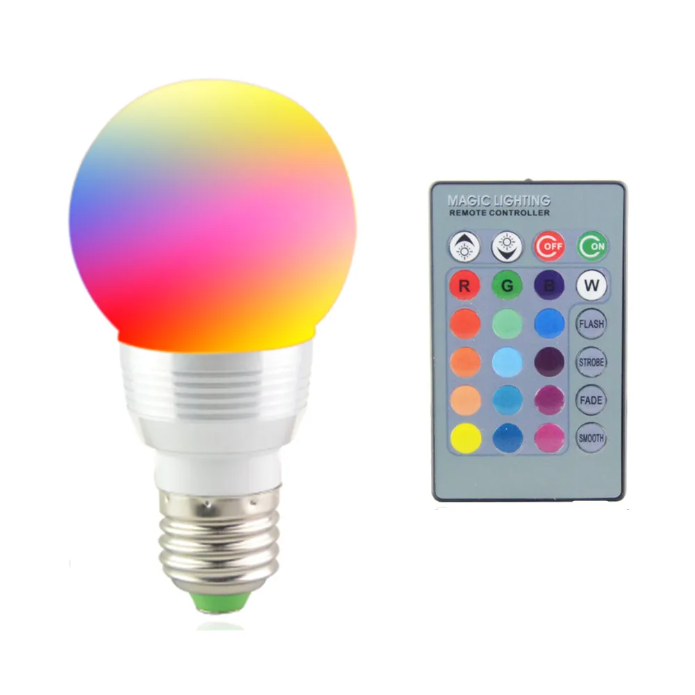 E27 E14 LED 16 Color Changing RGB Magic Light Bulb Lamp 85 265V 110V ...