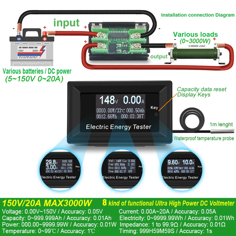 ATORCH DC Current Meters digital voltmeter ammeter voltage amperimetro ...