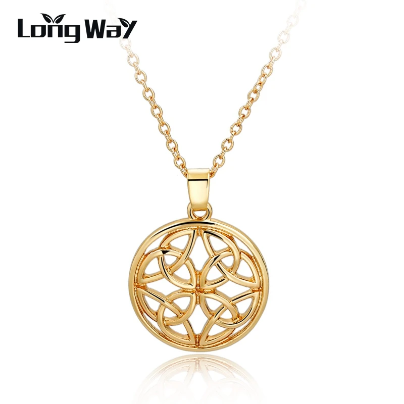 Longway Necklaces Women Luxury Gold Color Hol Round Fer Necklaces ...