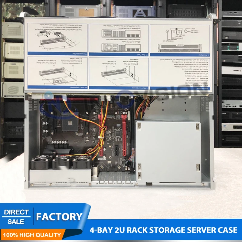 Flexible Ultra short 2U case L=400mm huge storage 4bays hotswap 2U rack ...