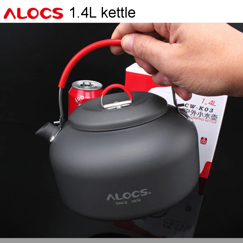 Alocs CW K03 1.4l 캠핑 주전자 커피 주전자 야외 냄비 메쉬 가방과 실리콘 젤 핸들|outdoor pot|alocs ...