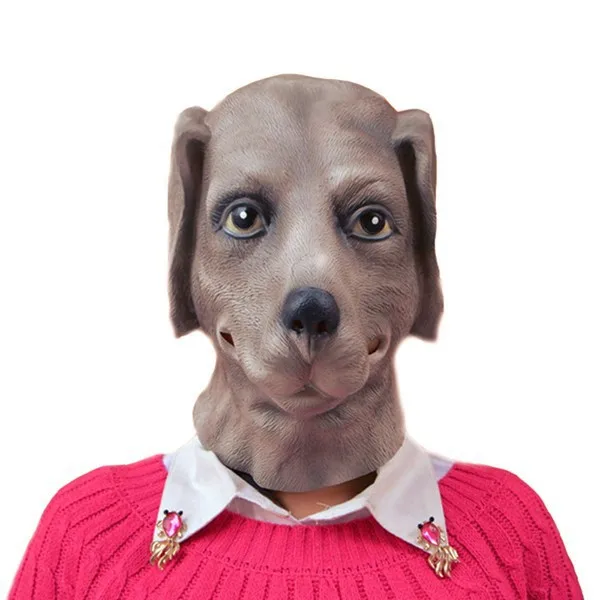 2017 Hot Selling Brown dog heads latex Mask Adult Size halloween ...