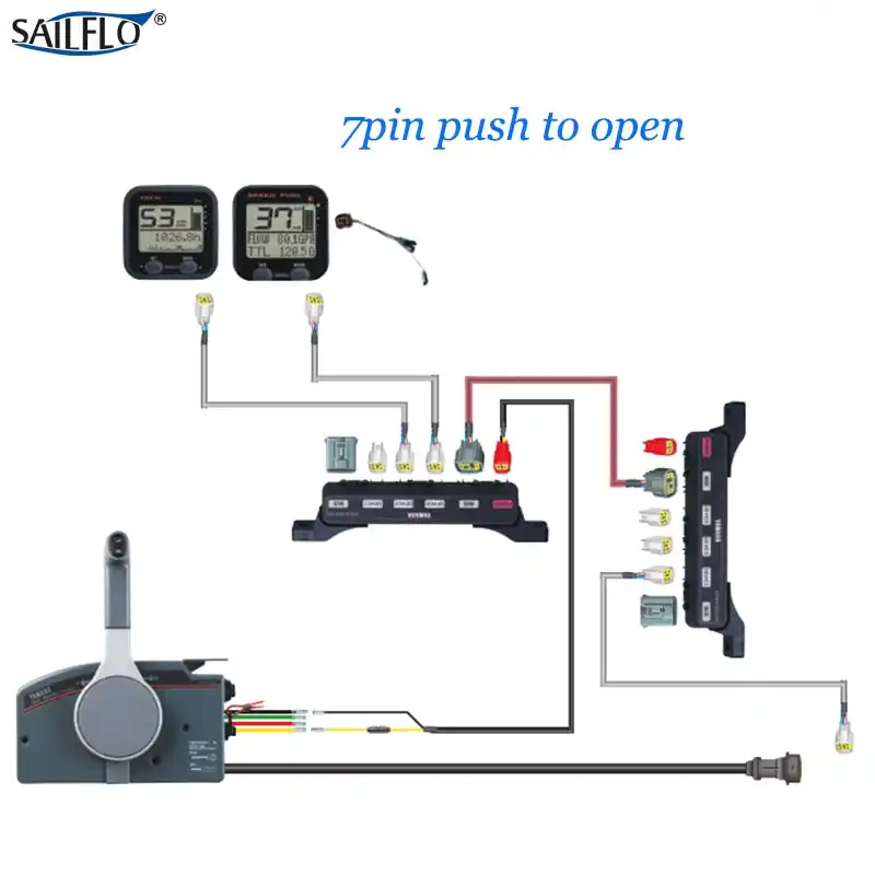 yamaha outboard remote control box for Boat Engine With 7pin push to ...