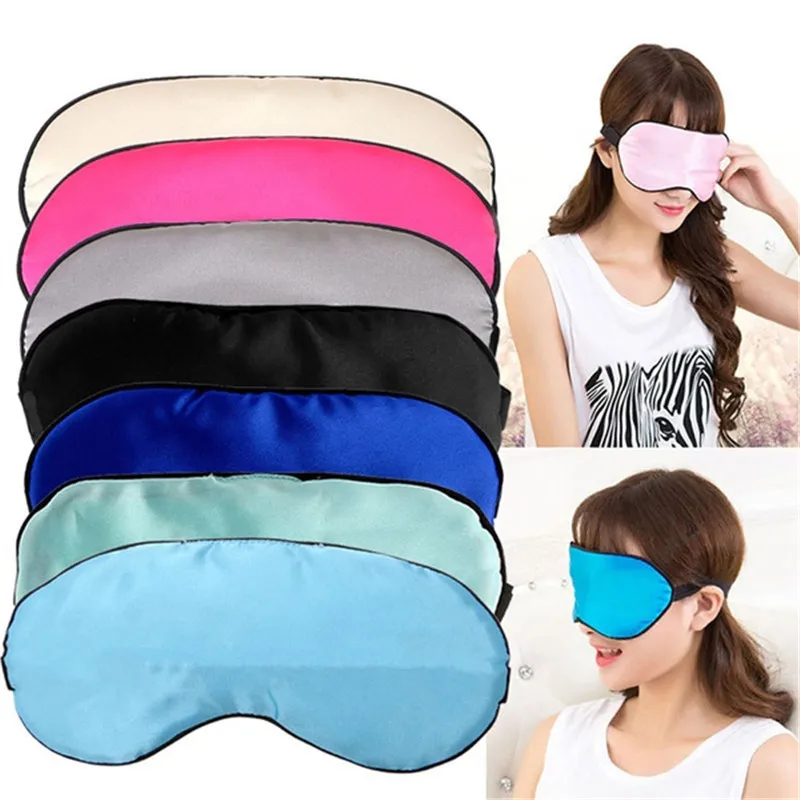 Dropshipping New Pure Silk Sleep Eye Mask Padded Travel Relax Aid ...