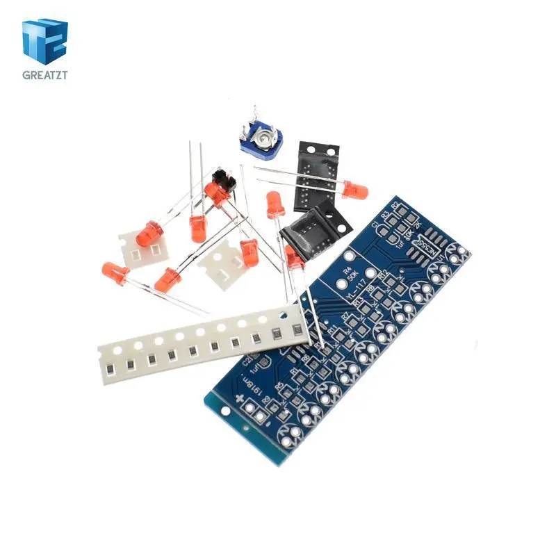 NE555+CD4017 Running LED Flow LED Light Electronic Production Suite DIY ...