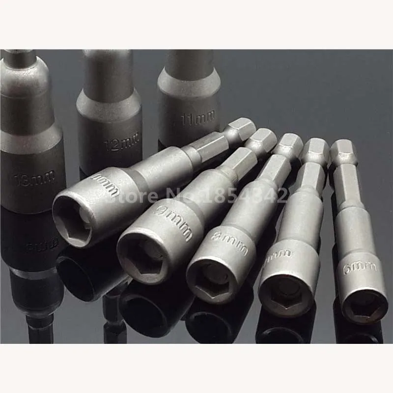 8pcs 6-13mm Hex Socket Sleeve Nozzles Strong Magnetic Nut Driver Set ...