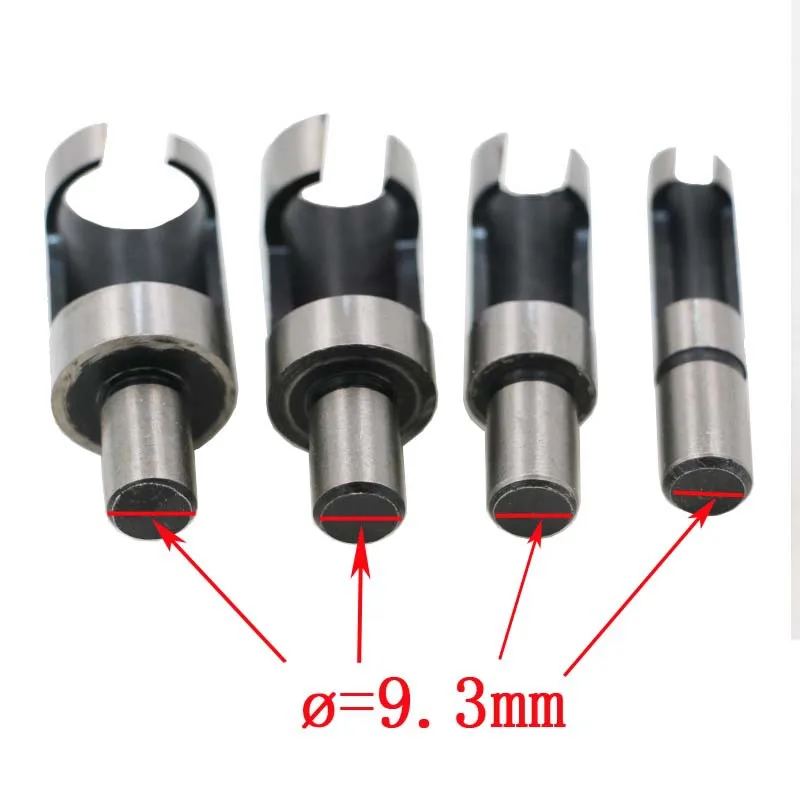 4pcs Round Shank Wood Plug Cutter Set Tenon Dowel Cutting Tools ...