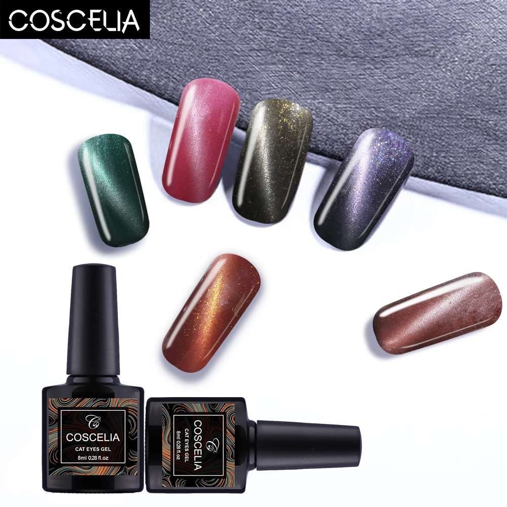 Glittery Magnet Nail Polish 3D Cat Eye Effect UV Gel Nail Polish Soak ...