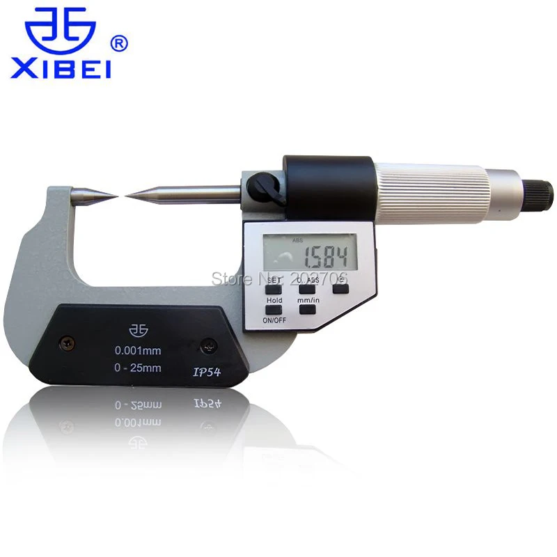 Xibeiยี่ห้อ0 25มม.IP54 Digital Double Point Micrometersดิจิตอลหัว ...