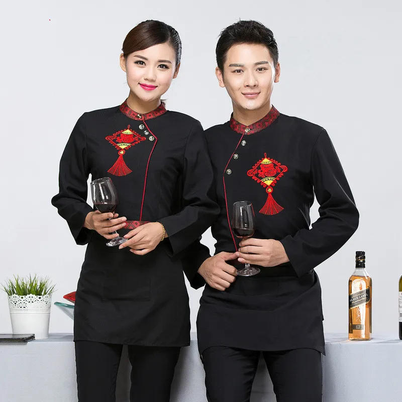 Hotel-Server-Uniform-Autumn-Winter-Long-Sleeve-Female-Restaurant-Waiter ...