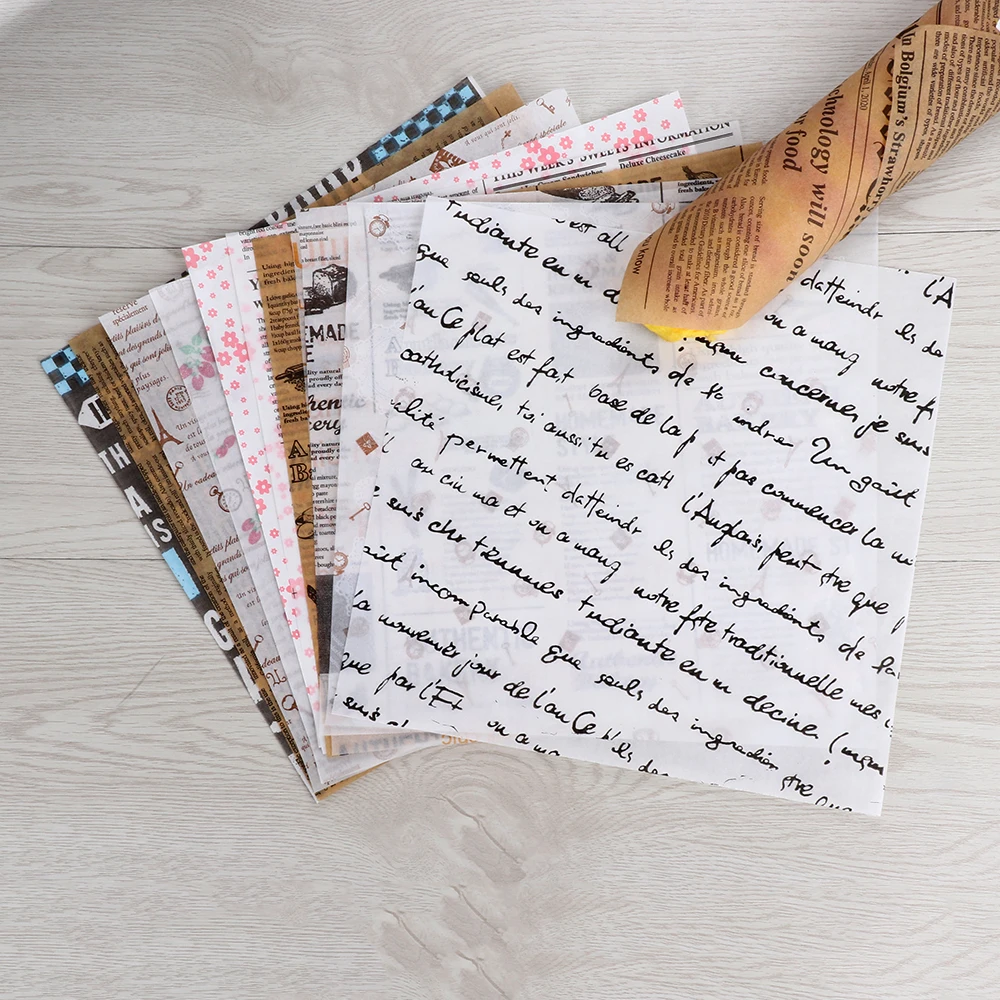 50PCS-Wax-Paper-Waterproof-Food-Grease-proof-Wrappers-Bread-Oil-paper ...