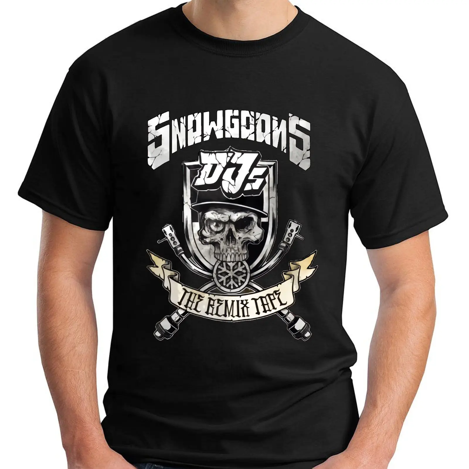 SNOWGOONS DJ hip hop el perdido Cauze OuterSpace hombres negro T Shirt ...