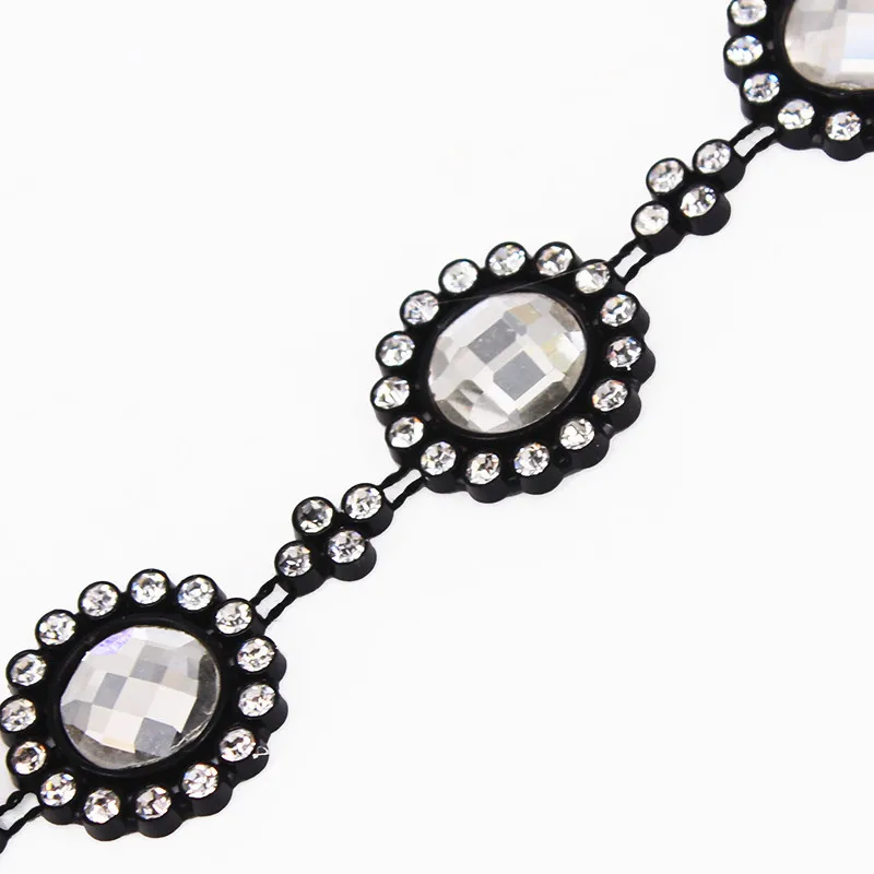 Bead Chain BBTO Rhinestone Chain Trim Applique Embellishment Crystal ...