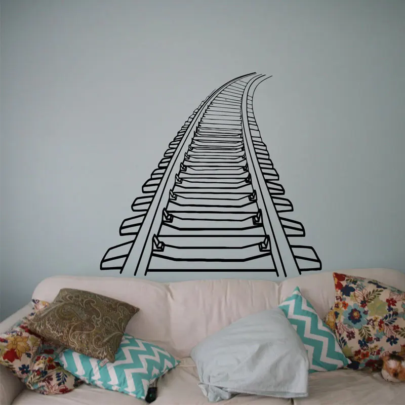 Railway Railroad Wall Decal Train Rail Vinyl Sticker Home Interior Wall ...