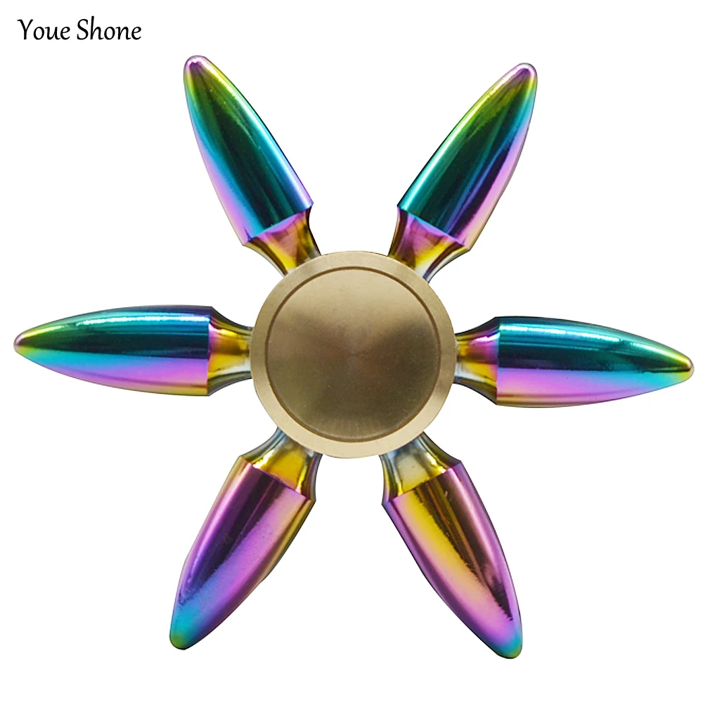 Rainbow Bullet Finger Spinner Brass Hand Spinner For Autism Fidget ...