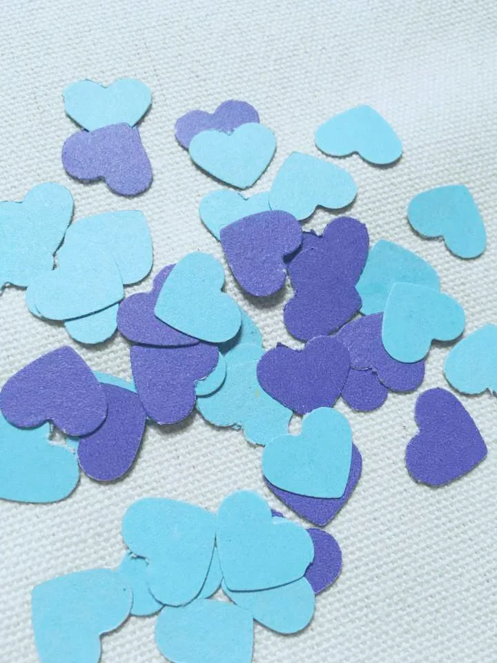 400pcs Blue Hearts Confetti Wedding Party Scatter Baby Shower Birthday ...