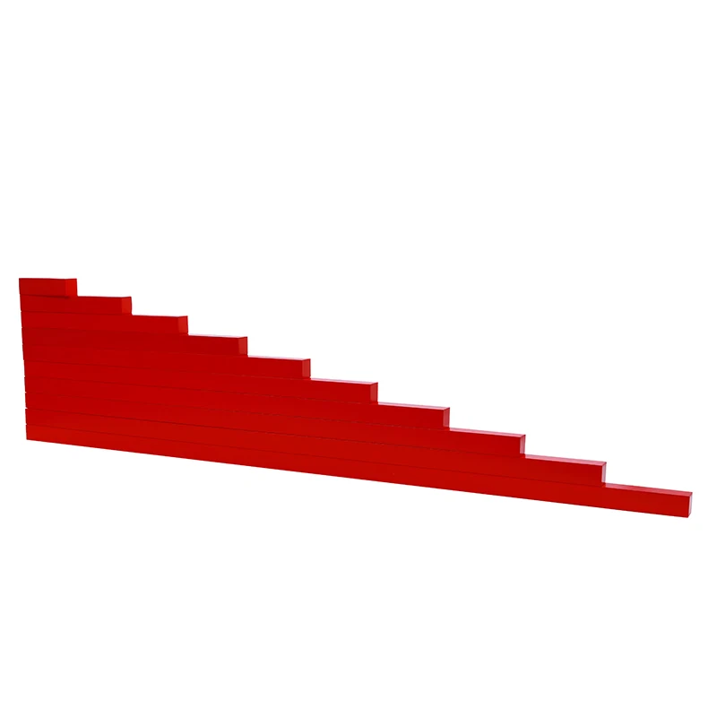 Long-Red-Rods-Montessori-Sensorial-Materials-10-100cm-Wood-Stick-Blocks ...