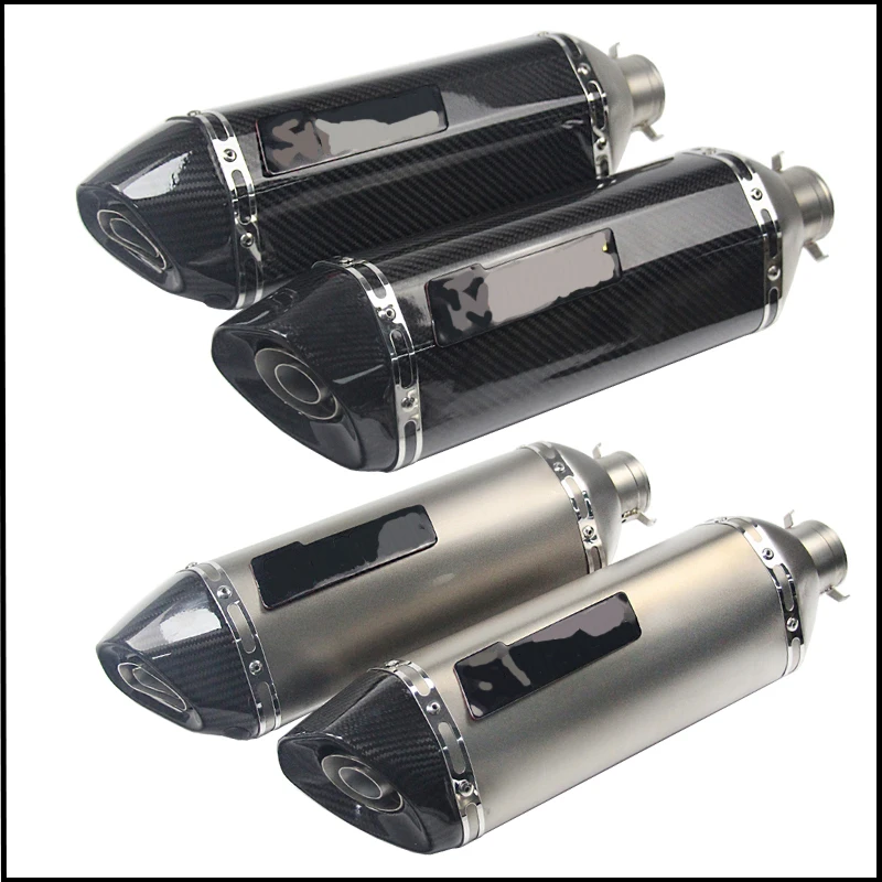 51mm ID Universal Motorcycle Exhaust muffler pipe Carbon Fiber muffler ...