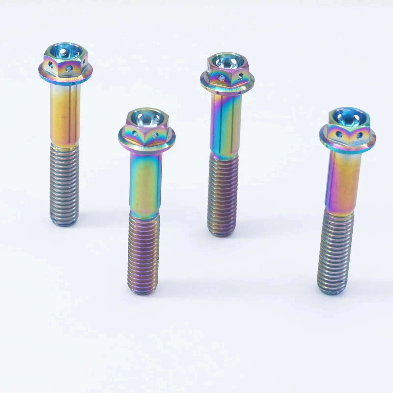 LOT-4-M8x1-25x45mm-Rainbow-GR5-Titanium-Motorcycle-Flange-Screw-Bolts ...