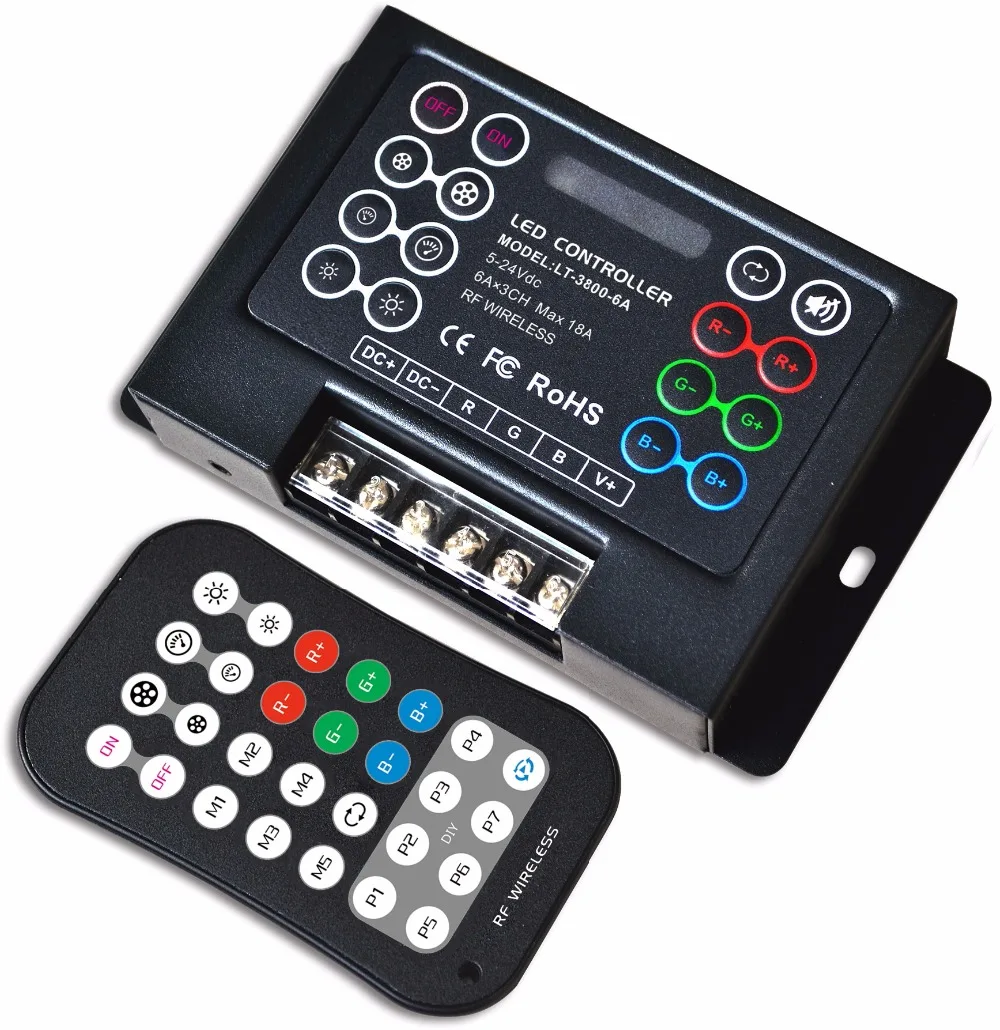 LT 3800 6A;LED constant voltage RGB controller;DC5 24V input;6A*3CH ... LT 3800 6A;LED constant voltage RGB controller;DC5 24V input;6A*3CH ...