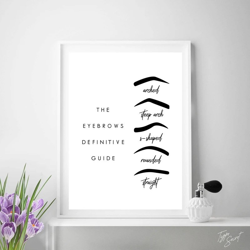 Eyebrows Canvas Prints And Poster , Eyebrow Shapes Guide Painting Black ...