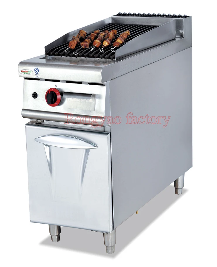 RY GB 979 Vertical gas lava rock grill with cabinet barbecue grill ...