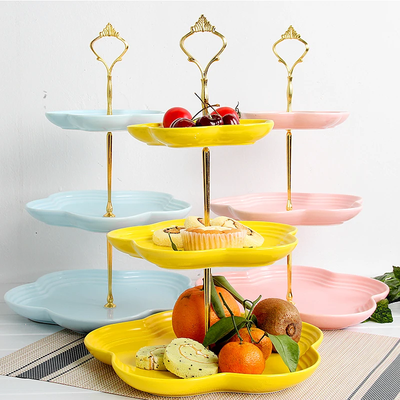 Ceramic Fruit Plate Living Room Candy Multi-layer Tray Snack Snack Tray ...