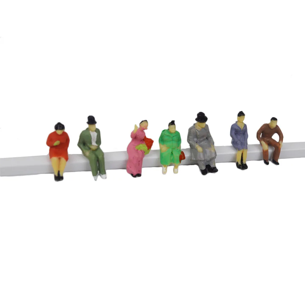 all sitting figures 100pcs Mix Model Train People Figures HO Scale 1:87 ...