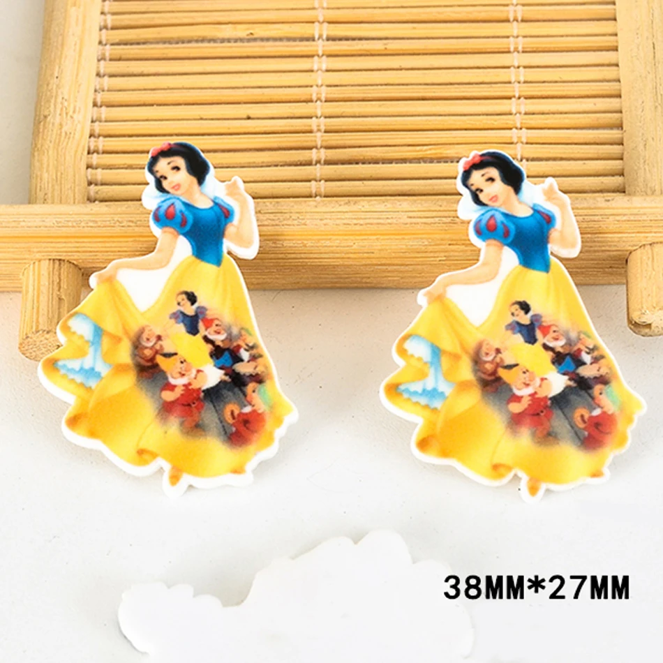 50pcs 38*27MM Lovely Princess Resin Flatback Cartoon Character Planar ...