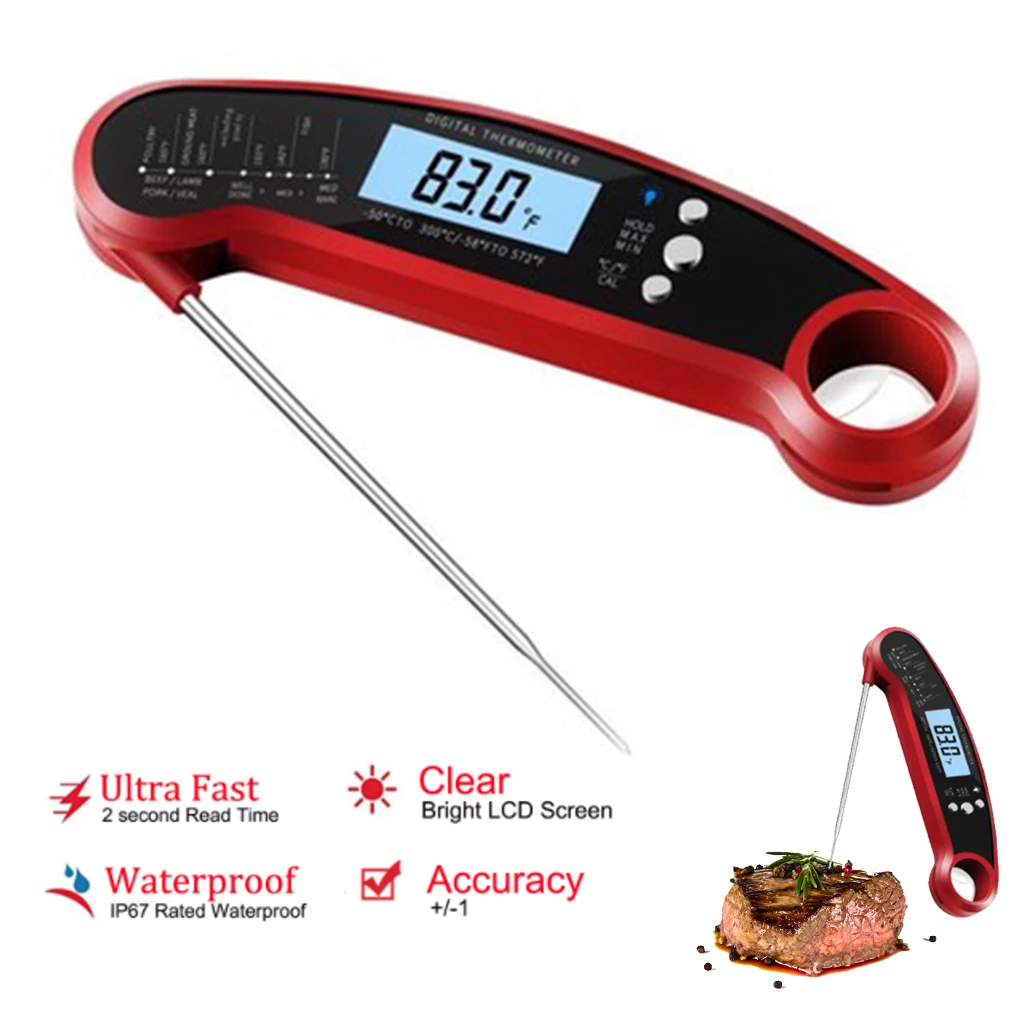 Digital Oven Thermometers Waterproof Instant Read Thermometers For Food ...