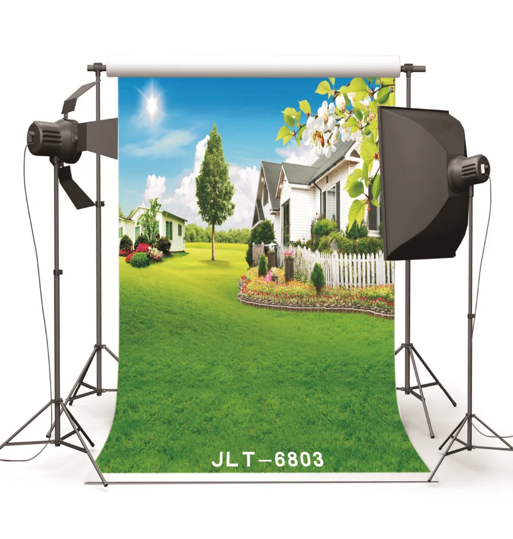 Fond Studio Photography Backdrops Prop Spring Grassland House Vinyl ...
