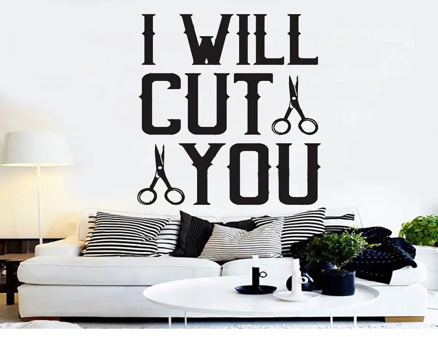 Salon Wall Sticker Decoration Creative Slogan Salon Wall Stickers Vinyl ...