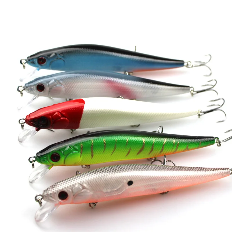 5 Pcs Lifelike Minnow Fishing Baits Laser Lures 14cm 23g Artificial ...
