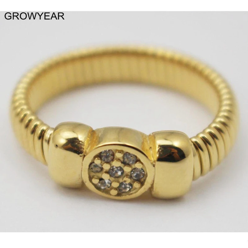Metal Fashion Jewelry Finger Rings Cute Style Screw Thread Ring Golden ...