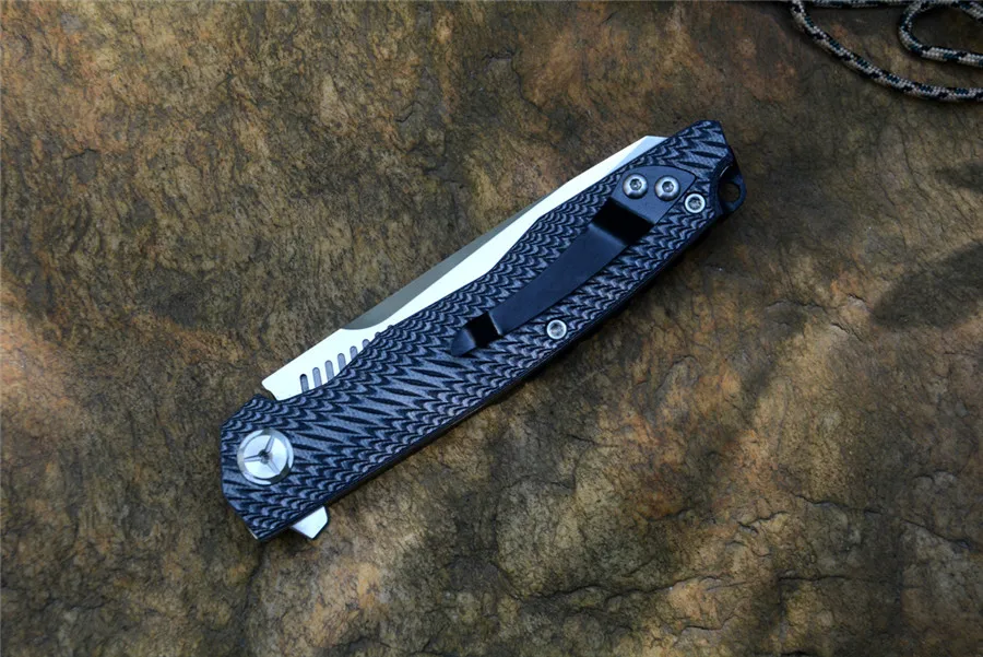 TWOSUN TS16 G10 folding knife D2 Satin blade ceramic ball bearing ...