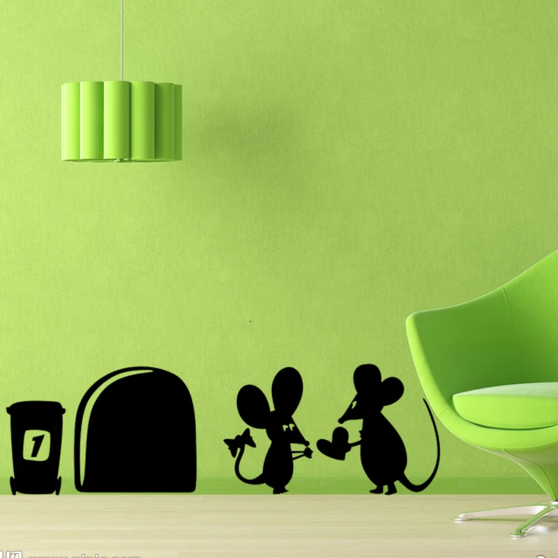 Wall Art Quality Vinyl Stickers Decals MOUSE HOLES Expressing Love ...