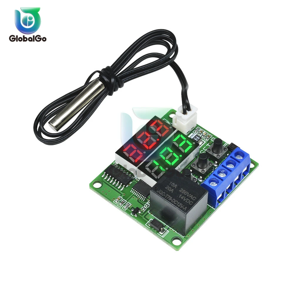 W1219 Dc 12v 5v Led Dual Digital Display Thermostat Temperature ...
