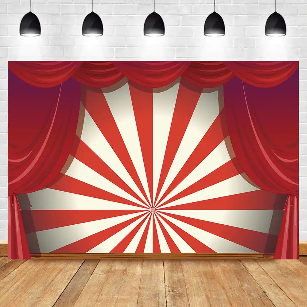 7x5FT Vintage Circus Red Stripes Wall Strip Custom Photo Studio ...