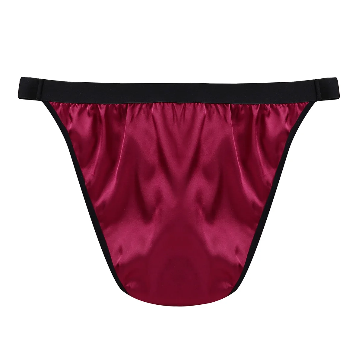 iEFiEL Mens Gay Lingerie Shiny Fabric Bulge Pouch Low Rise High Cut ...