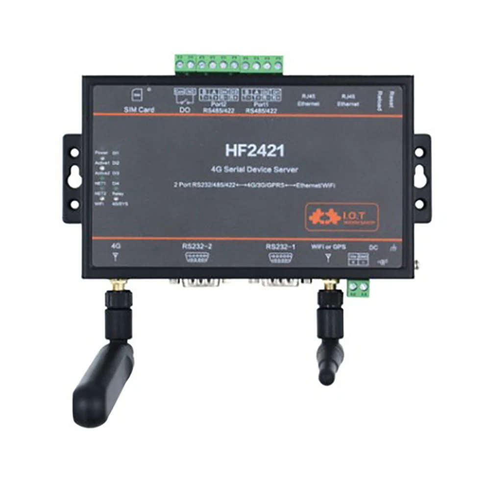 2 Port Serial Device Server RS232 RS485 RS422 to 4G 3G GPRS to RJ45 ...