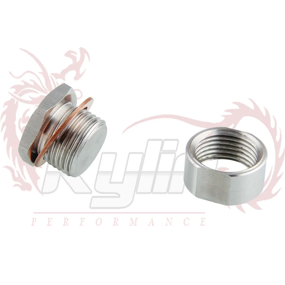 O2 Oxygen Sensor Stainless Steel Weld on Bung & Plug Wideband Nut & Cap ...