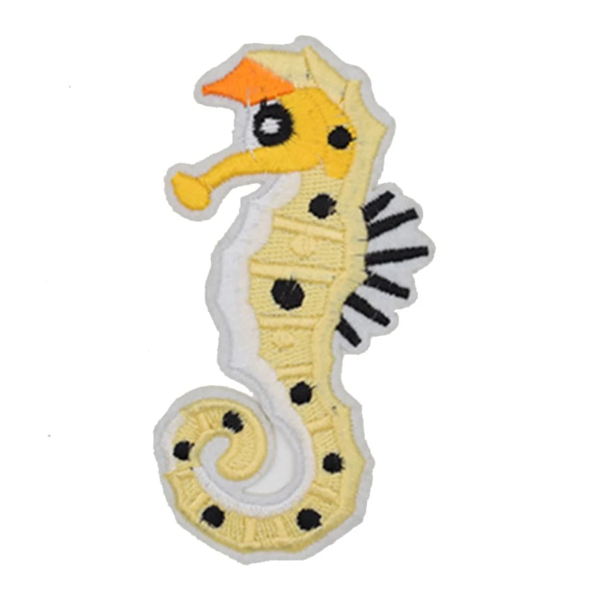 1Pcs Embroidered Marine seahorse Patches Iron On Sewing Applique Badge ...