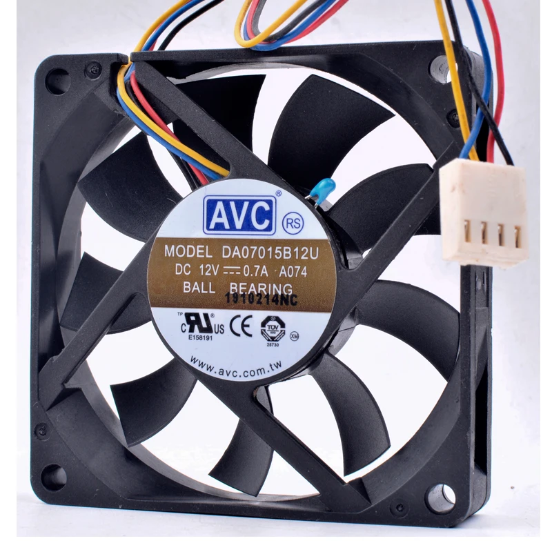 Original DA07015B12U 7cm 70mm fan 12V 0.70A 4 lines pwm computer ...