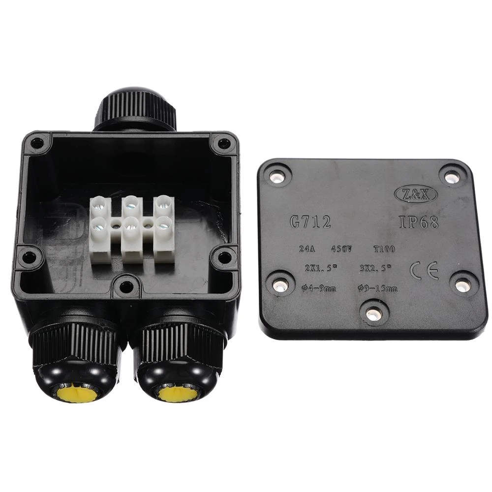3 Way Electrical Junction Box Plastic Waterproof Electrical Junction ...