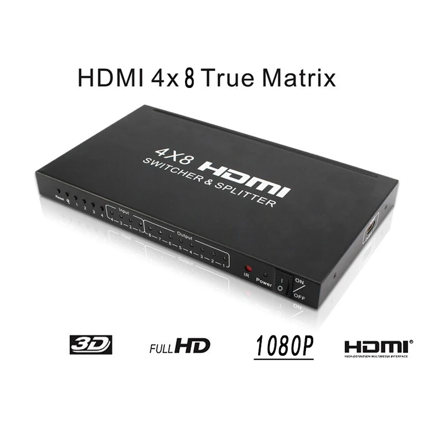 4x8 Matrix Switcher 1080 P Hd Hdmi 4 Portas De Entradas E Saídas Do ...