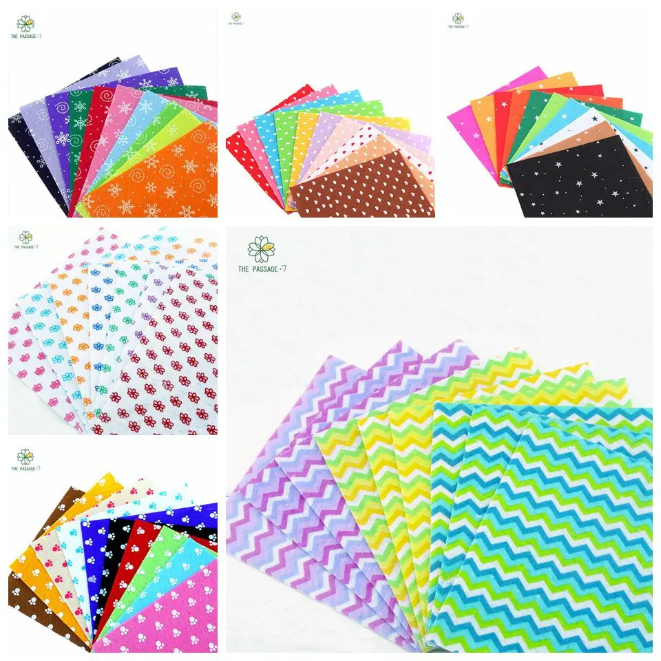 Craft felt felt Fabric Print 56 Designs 6 pack combination polyester ...