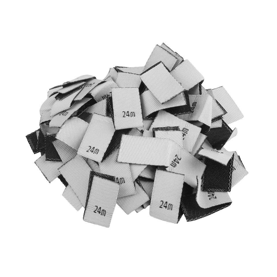 500pcs White Woven Folded Sewing Clothing Labels NB New Born Sewing ...
