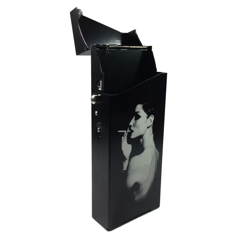 Female Smoking Lonely Girl 100mm Slim Cigarette Case Aluminium Alloy ...