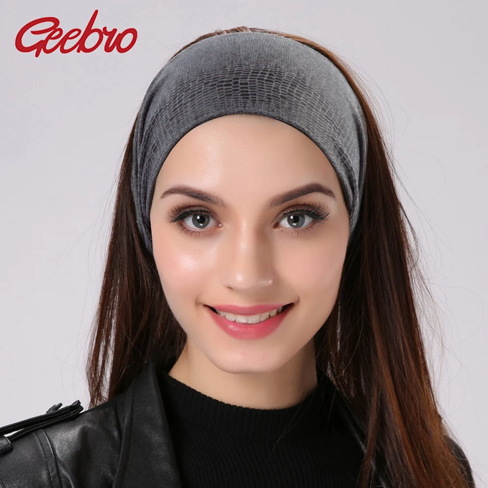 Geebro Womens Cracked Hair Headband Fashion Flat Solid Headbands For